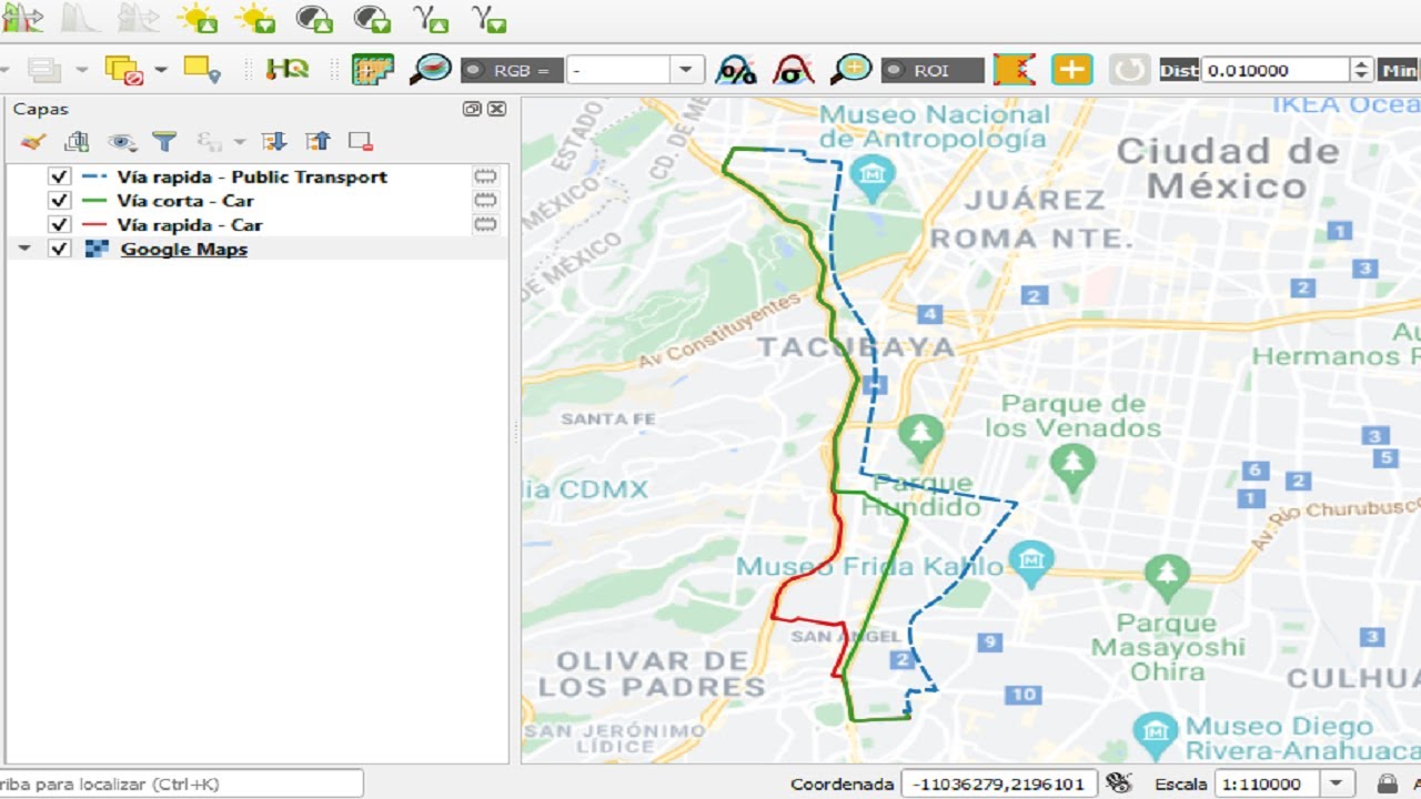 Cómo crear rutas rápidas y cortas en QGIS - Complemento HQGIS - YouTube