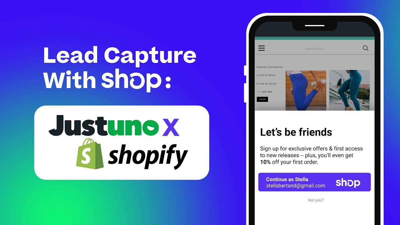 Lead Capture With Shop: Justuno X Shopify - YouTube