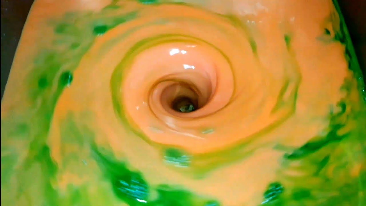 Sink water vortex but with colors - YouTube