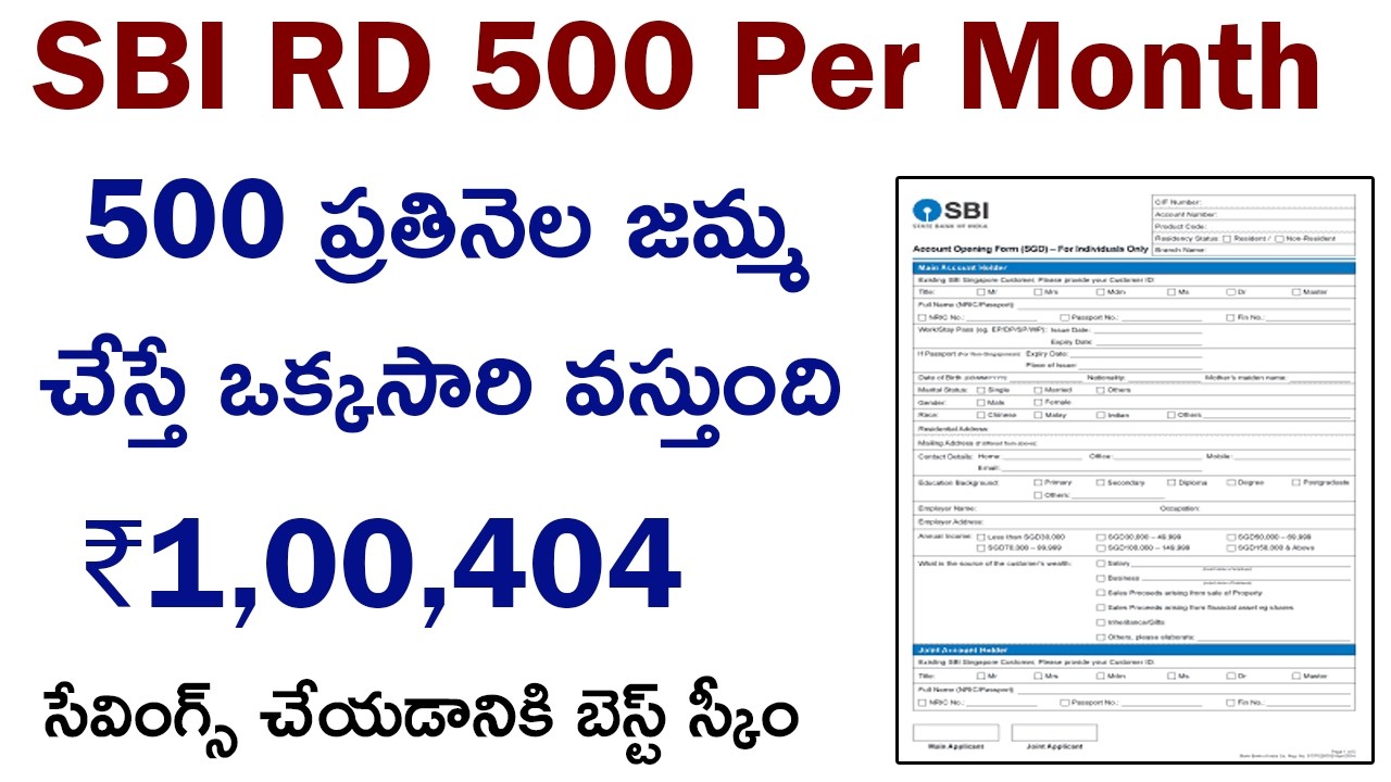 SBI RD Scheme 2025 | SBI Saving Schemes In Telugu | SBI Har Ghar ...
