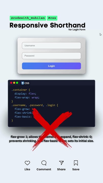 Responsive Login Shorthand Codewith Muhilan Css Coding Navbar Youtube