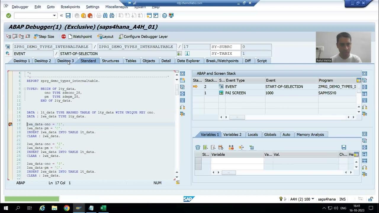 68 - ABAP Programming - Types of Internal Tables - Hashed Internal Table Part2 - YouTube