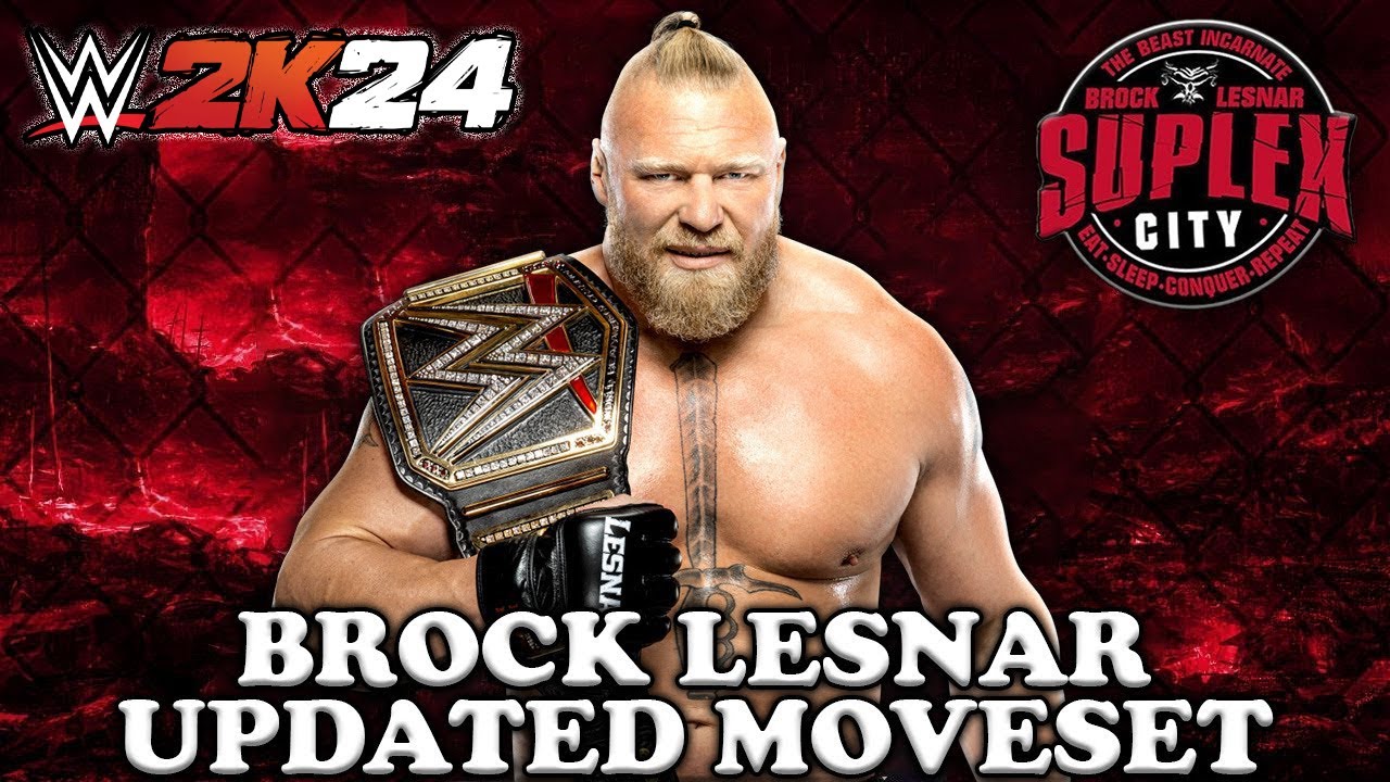WWE 2K24 Brock Lesnar Updated Moveset - YouTube