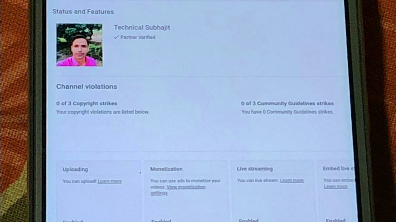 How To Check YouTube Channel Status And Features - YouTube