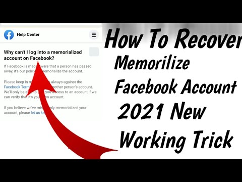 How To Recover Memorialize Facebook Account 2021 || Memorilize Facebook ...
