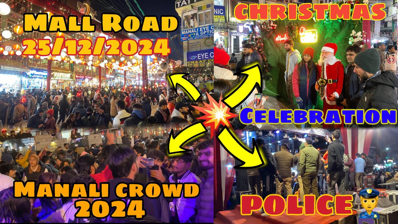 Christmas celebration in Manali Mall Road 💥Manali mai itna crowd aagya ...