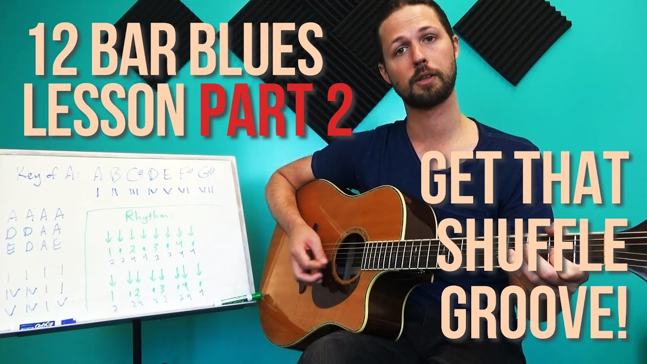 12 Bar Blues for Beginners Part 2 | Shuffle Rhythm | Guitar Lesson ...