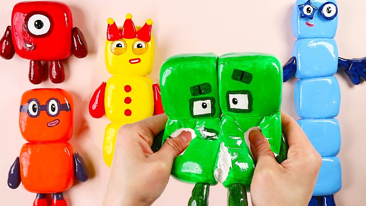 numberblocks clay cracking ASMR #47 - stress relief , satisfying video ...