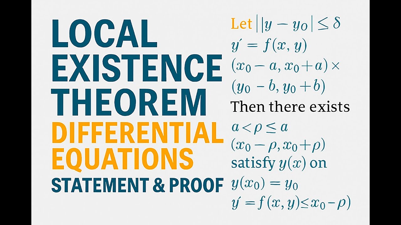 Local Existence Theorem | Differential Equations | Statement & Proof ...