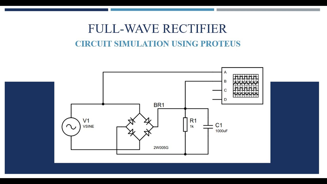 Full Wave Rectifier simulation in Proteus - YouTube