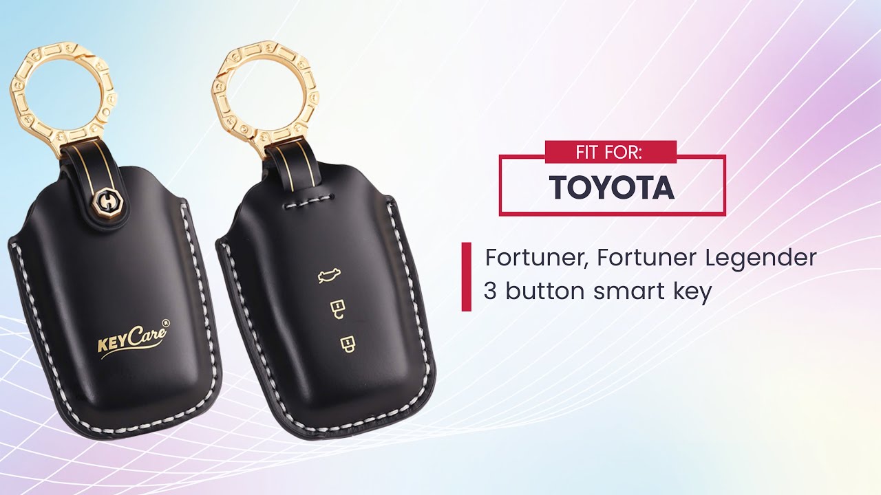 Keycare leather key cover for Toyota Fortuner Legender 3 button smart ...