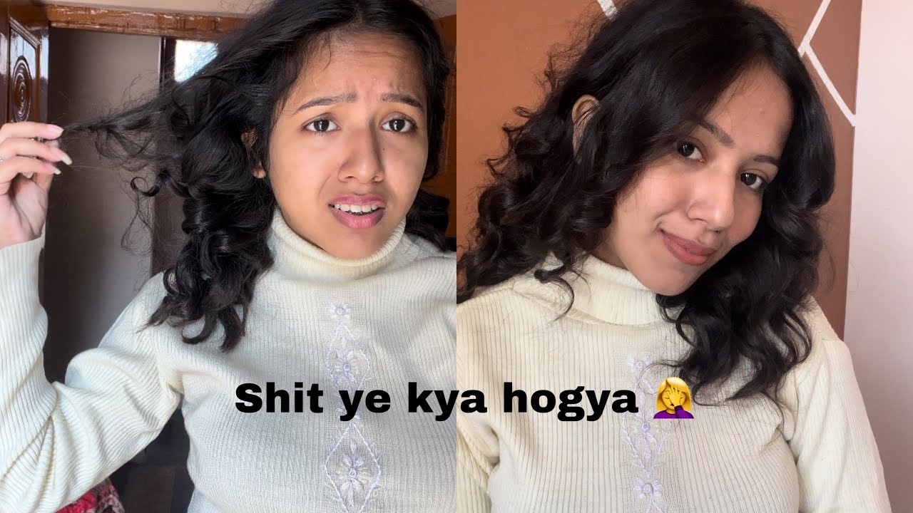 Tried to do Curls Without Heat🫣|| Unexpected result🫠 #heatlesshairstyle ...