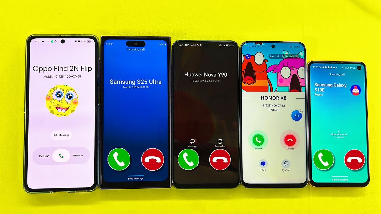 Madness Incoming Call Samsung S10e + Samsung S25 + Huawei Y90 + Honor ...