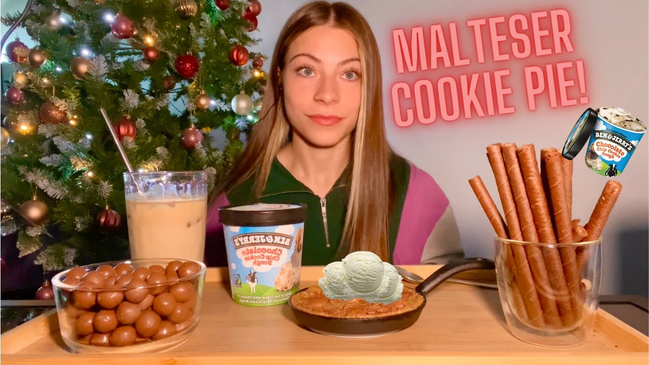 ASMR Chocolate Chip Cookie Pie & Ben & Jerry's Ice Cream - YouTube