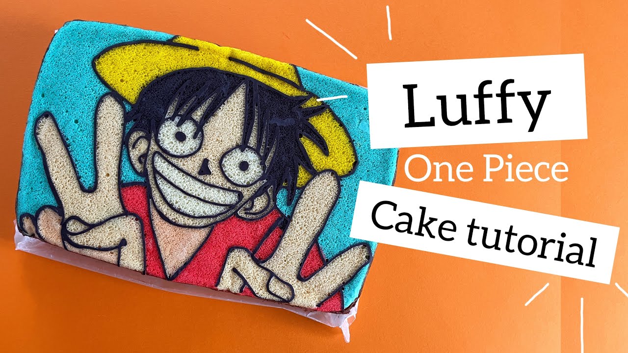 Luffy Cake tutorial. One piece Anime sponge cake recipe - YouTube