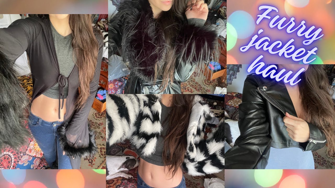 ASMR SHEIN jacket/sweater coat try on haul. Soft spoken. Faux fur ...