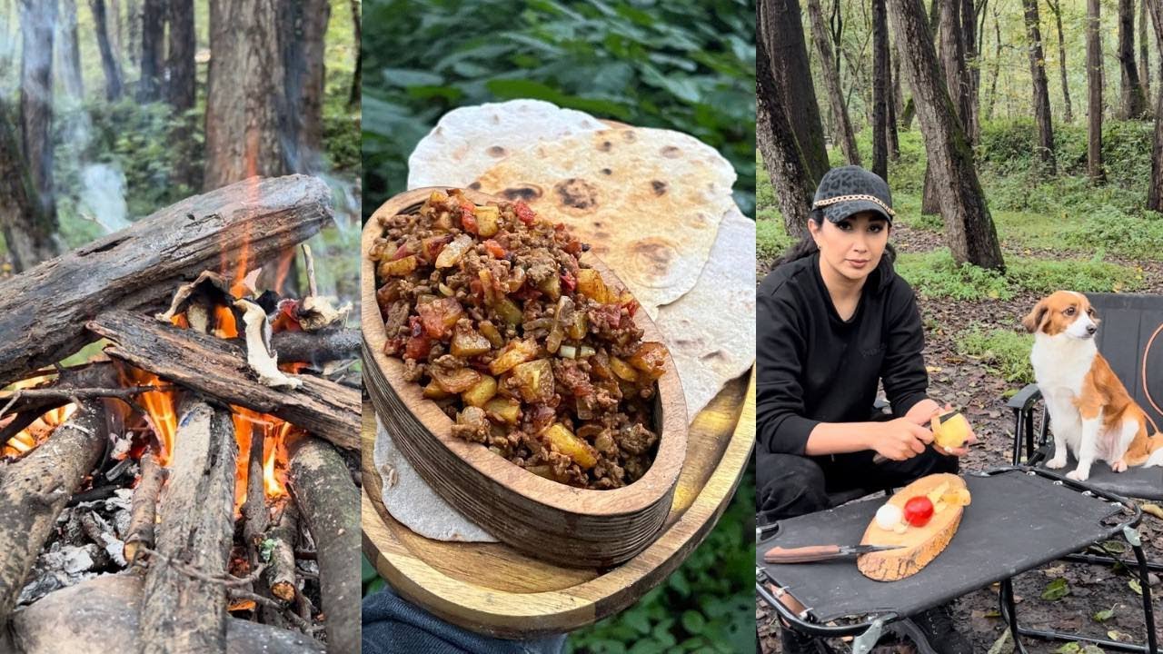 outdoor cooking videos ASMR/the simplest meat dish - YouTube