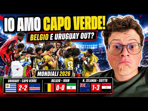 IO AMO CAPOVERDE! BELGIO E URUGUAY OUT? URUGUAY-CAPOVERDE 2-2, BELGIO-IRAN 0-0, N.ZELANDA-EGITTO 1-3