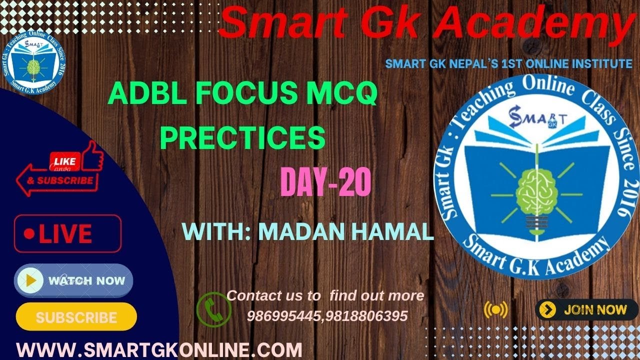 2080 Falgun 28|| Daily_Live_Class||MCQ_Practices ||ADBL_Focus||Set-20 ...