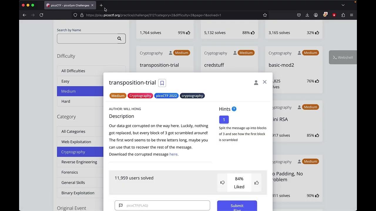 PicoCTF transposition-trial - YouTube