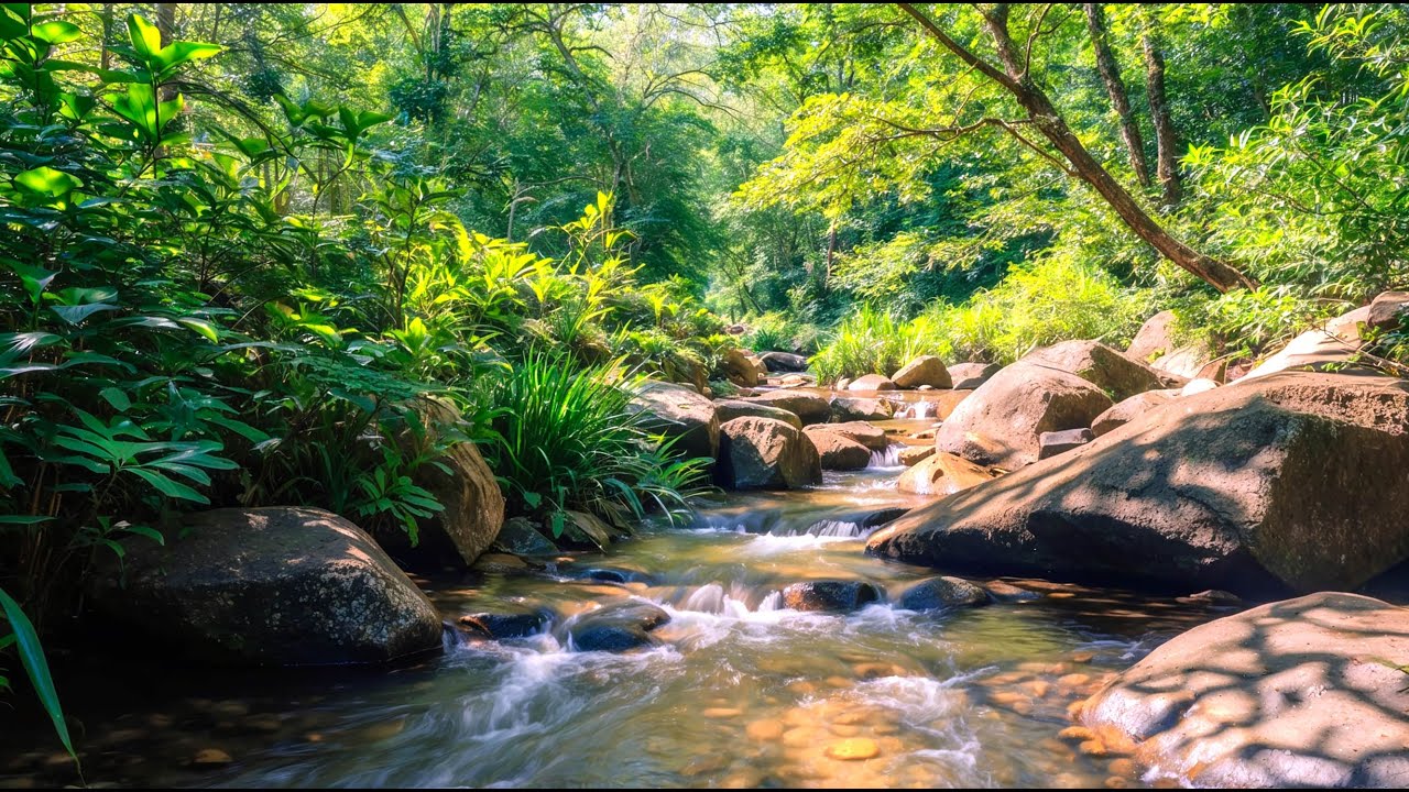 Fall Asleep Serenely with Flowing Stream Calm Waters - Water Over Rocks ...