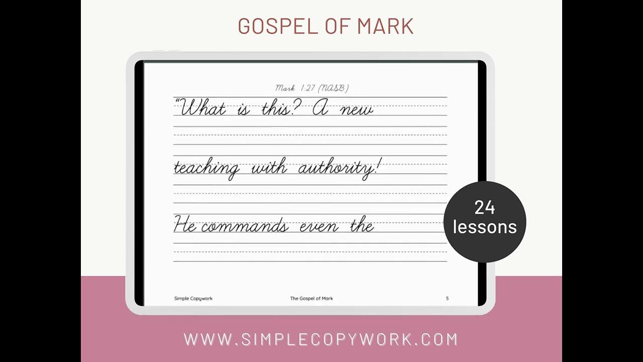 Gospel of Mark Handwriting & Copywork for Charlotte Mason and Classical ...