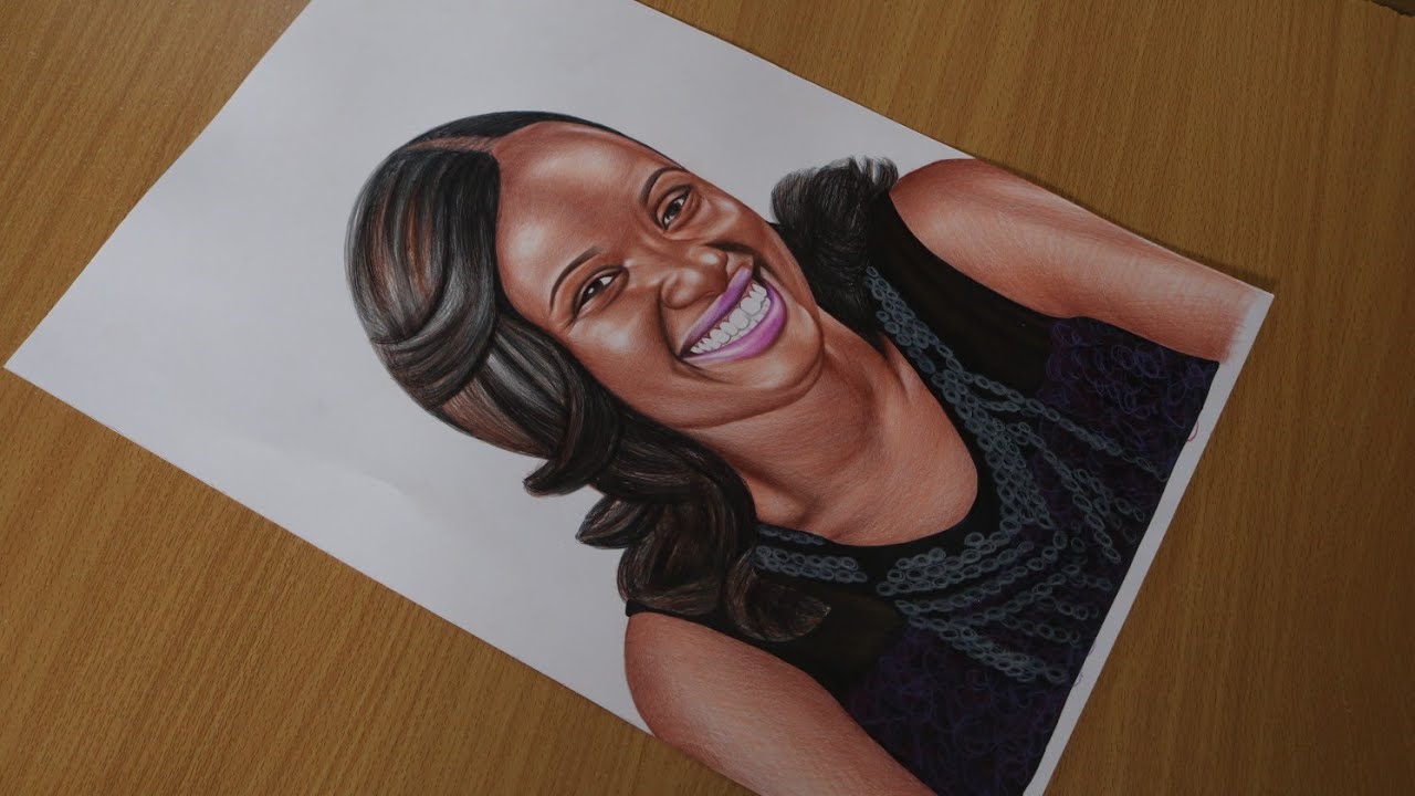Drawing a lady smiling - YouTube