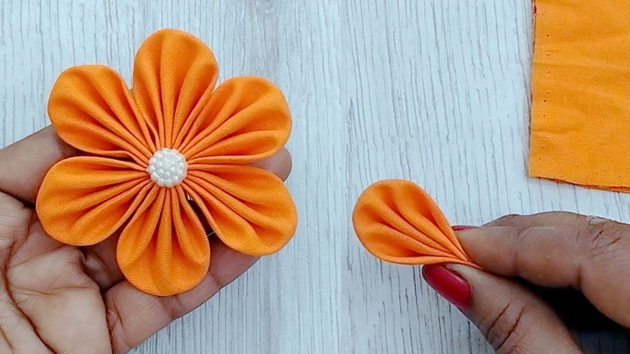 Clothes Flower Making Easy | How to Make Fabric Flowers in just 3 ...