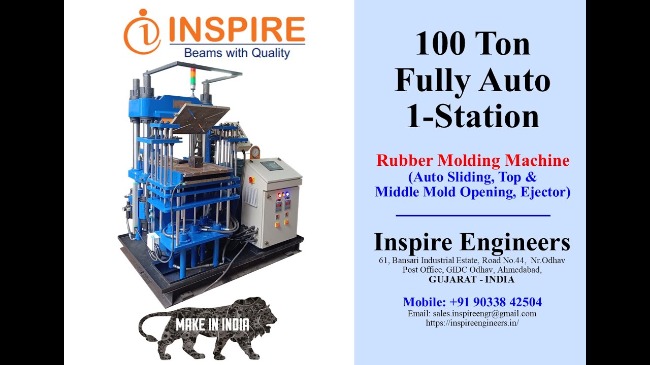 100 Ton - Fully Auto Rubber Molding Machine - YouTube