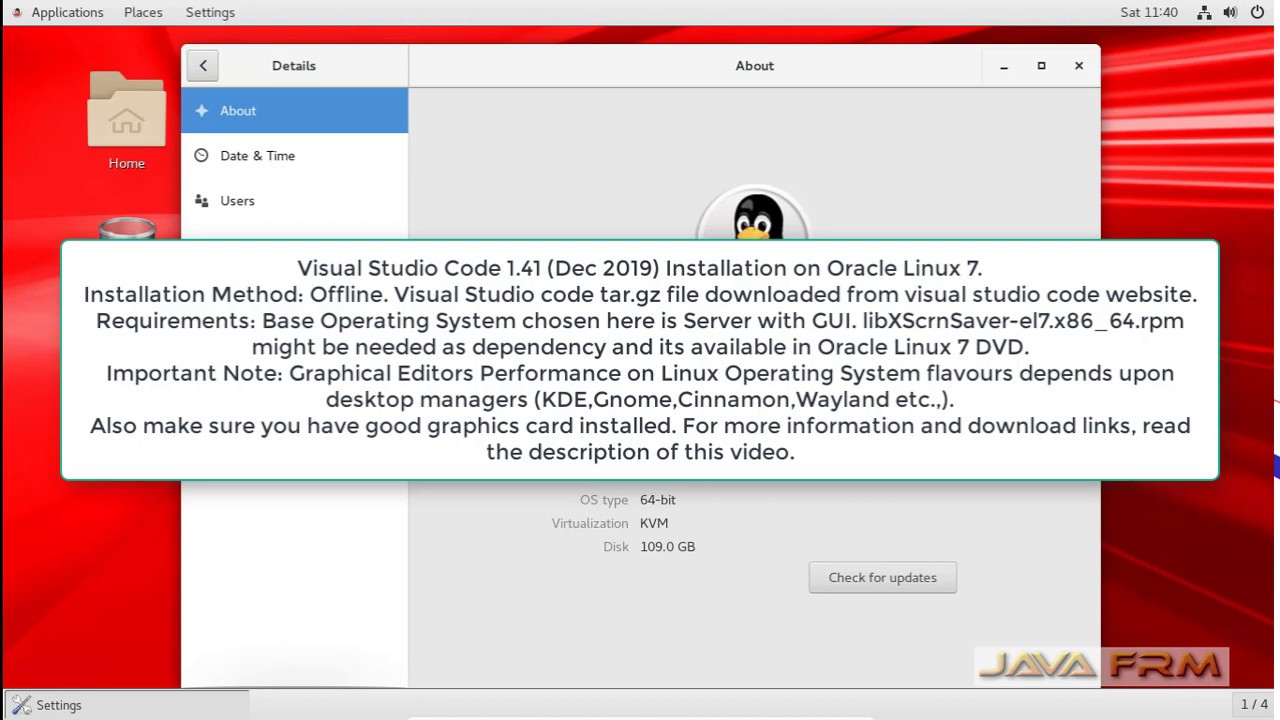 Visual Studio Code 1.41 (Dec 2019) Installation on Oracle Linux 7 - YouTube