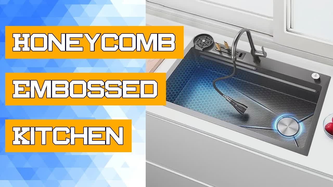 Honeycomb Embossed Kitchen Sink Nano Stainless Steel Large Single Sink ...