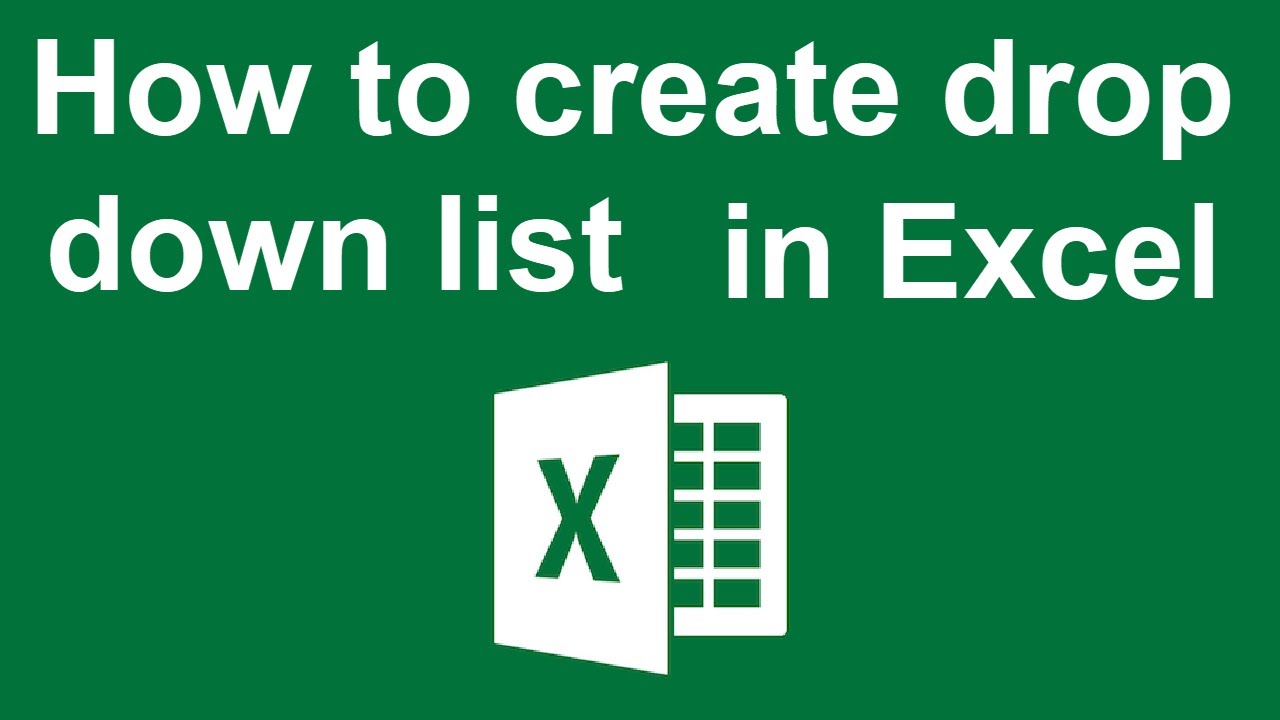 How to Create a drop down list in Excel - YouTube