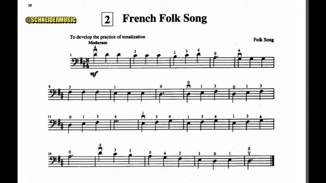French Folk Song Cello Sheet Music Partitura para Violoncelo Suzuki ...