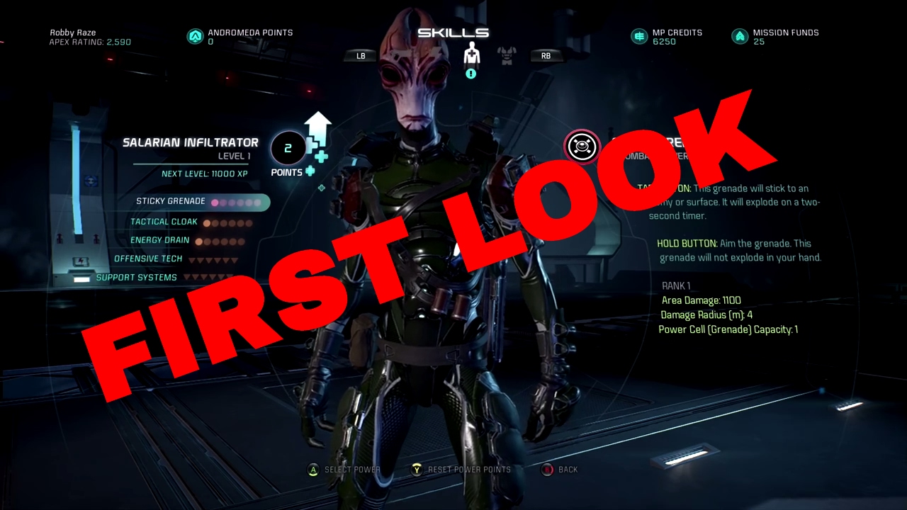 Mass Effect Andromeda Multiplayer: Salarian Infiltrator - Skill Tree ...
