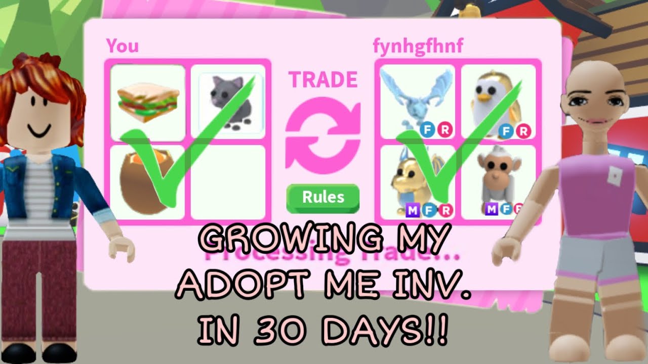 Growing my adopt me inv. In 30 days ( day 4 ) - YouTube