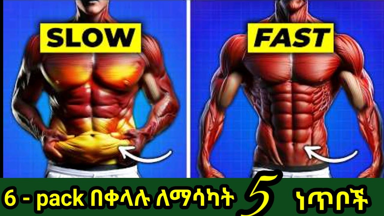 how to get 6 pack/የሆድ ቅርፅን ለማሳካት የሚረዱ ወሳኝ 5 ነጥቦች - YouTube