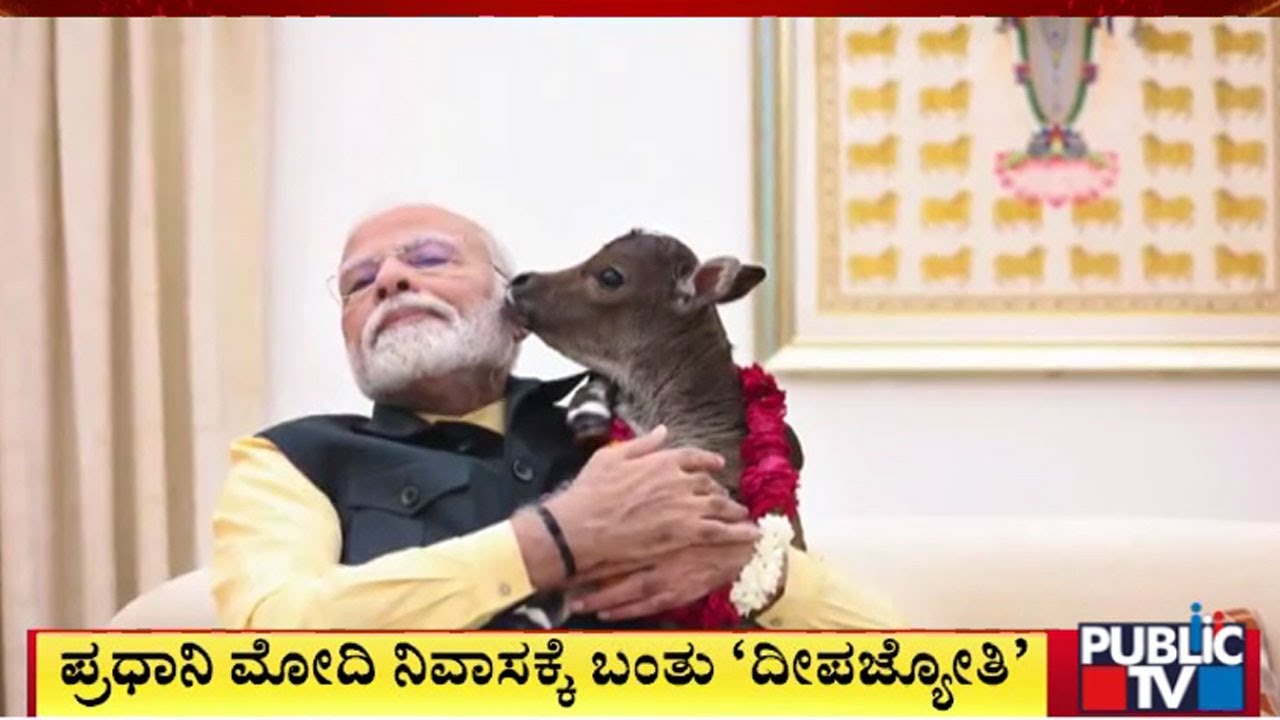 PM Modi Welcomes New Member 'Deepjyoti' To Family - YouTube