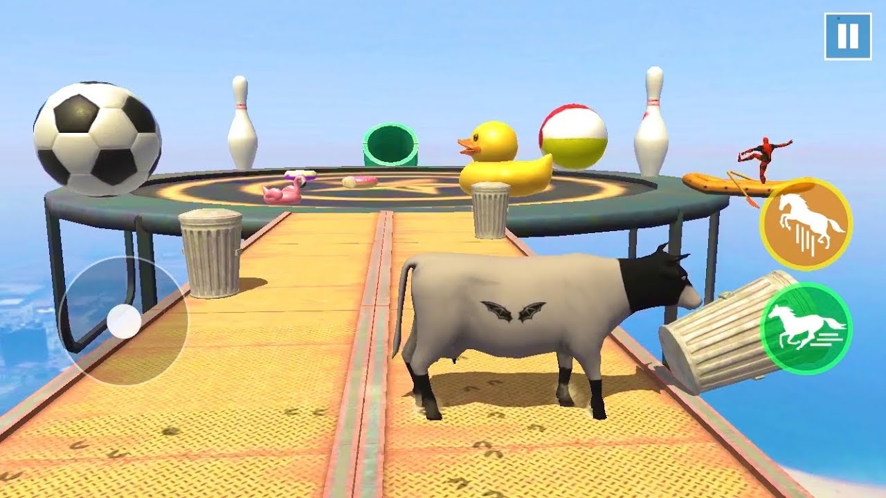 3D Gt Cow bull Animals escape | Animals Crossing fountain | Colorfull ...