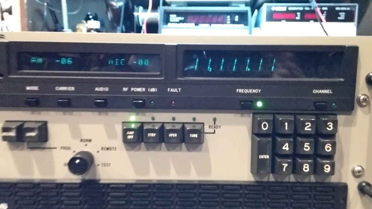 Comparing VFD displays on two Harris RF-1310 exciters - YouTube