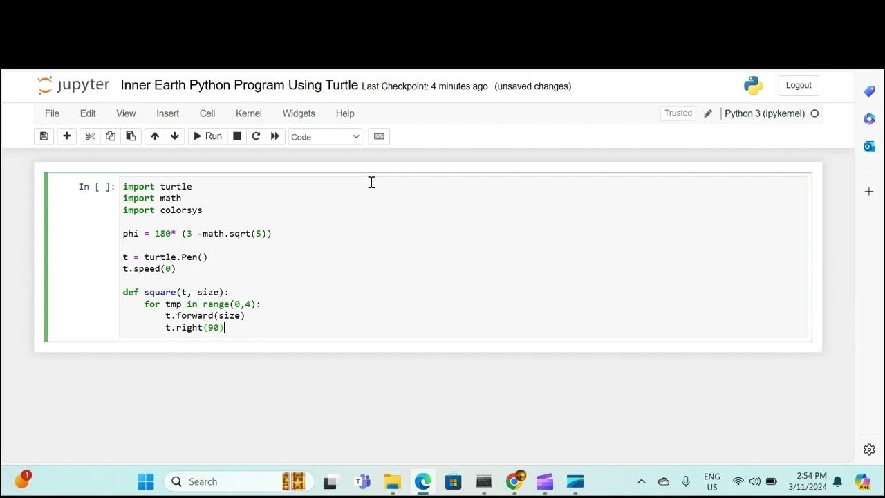Inner Earth Python Program Using Turtle Pythonprogramming Python Pythontutorial Beginners