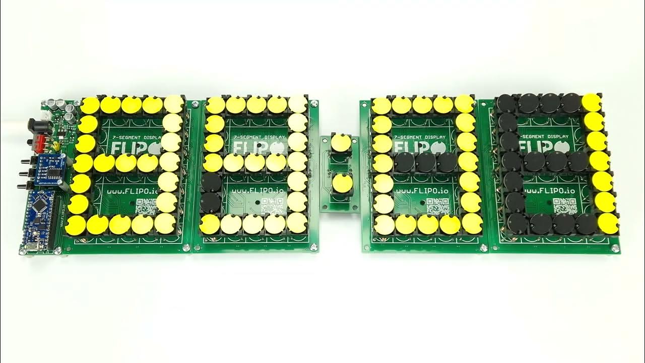 7 Segment Flip disc Display - 4 Modules and Dots - YouTube