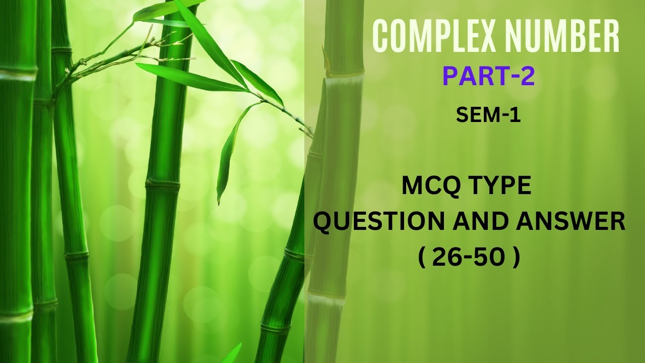 complex number MCQ Part -2 - YouTube