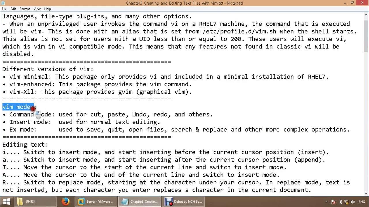 Chapter3 Creating and Editing Text Files with vim - YouTube