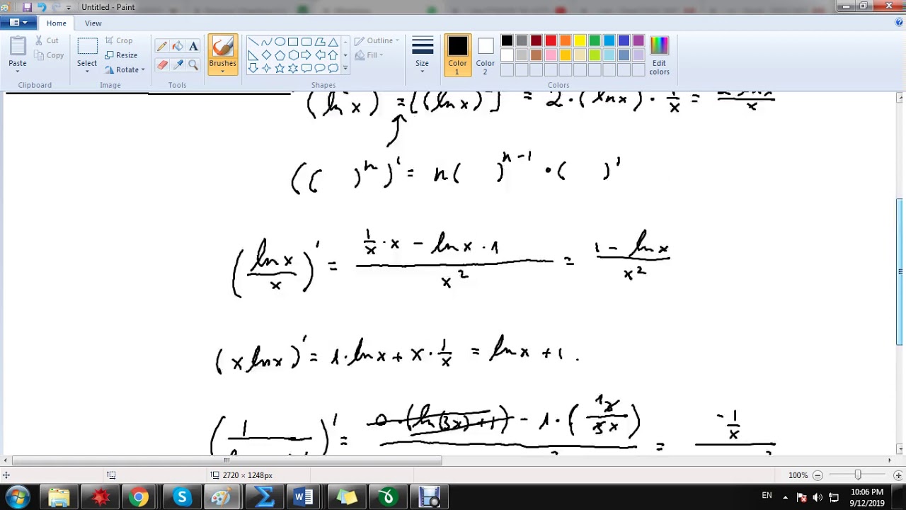 נגזרת של ln ו log - YouTube