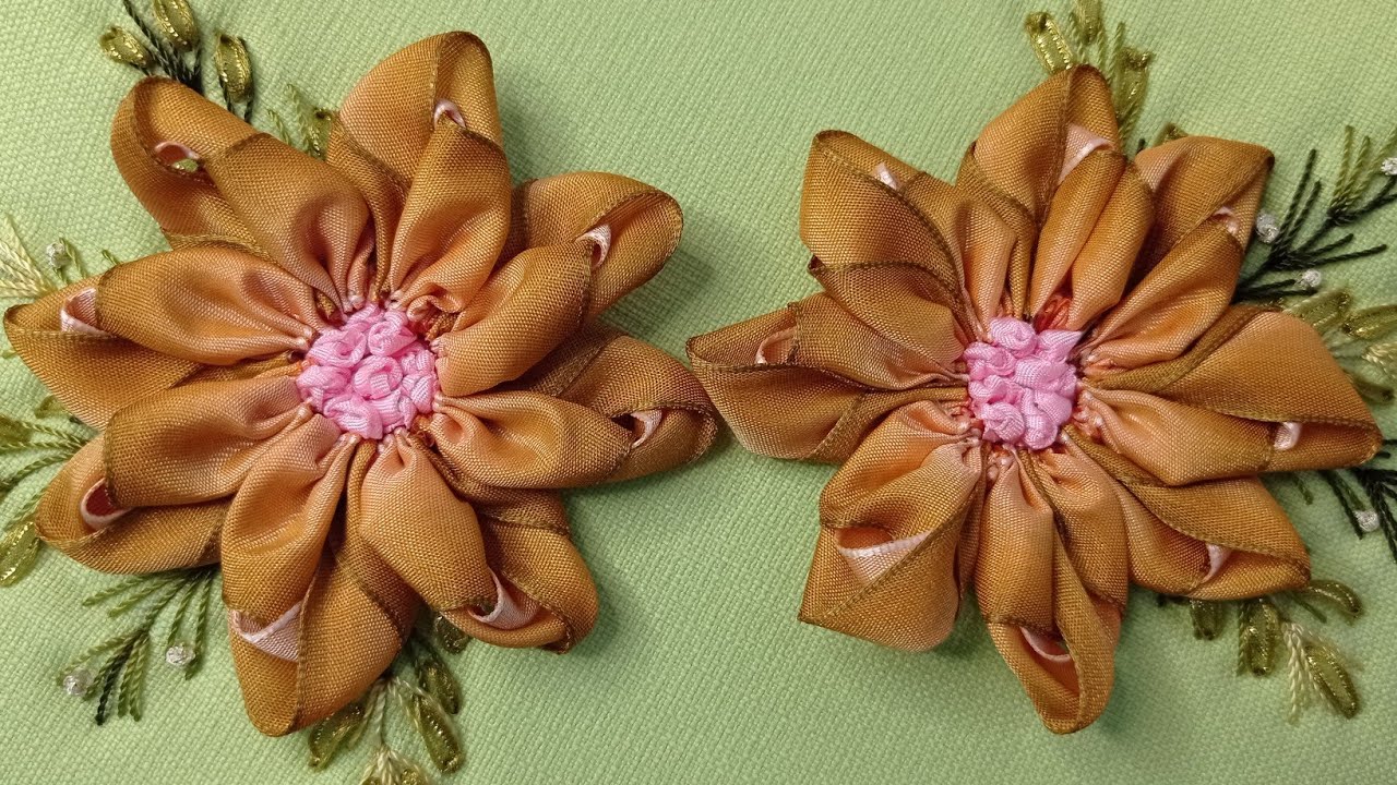 # 181 FLOR DE LISTÓN TÉCNICA MANO ALZADA (RIBBON FLOWERS / HOW TO MAKE ...