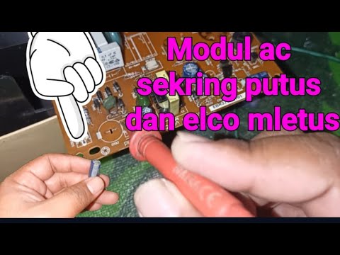 Perbaikan modul ac split lg 1/2 pk short elco jeblug dan sekring putus ...