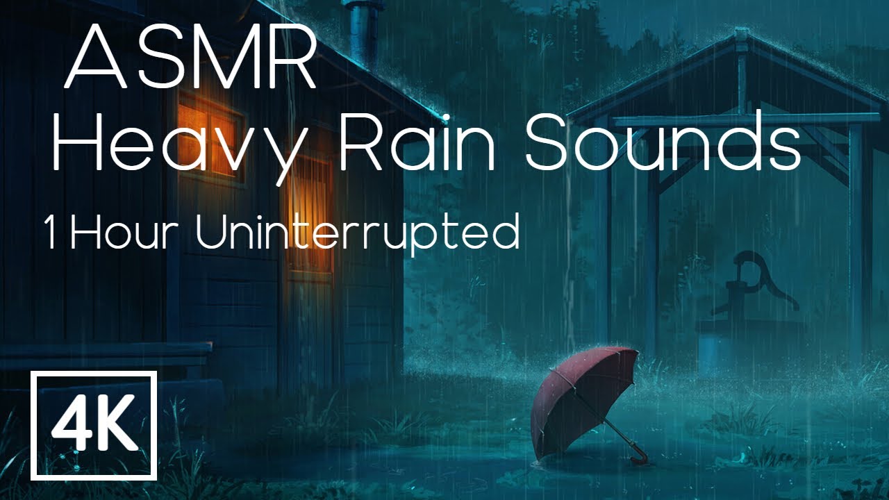 ASMR Heavy Rain Sounds | Night Time Ambience | Cabin in the Rain | 4K ...