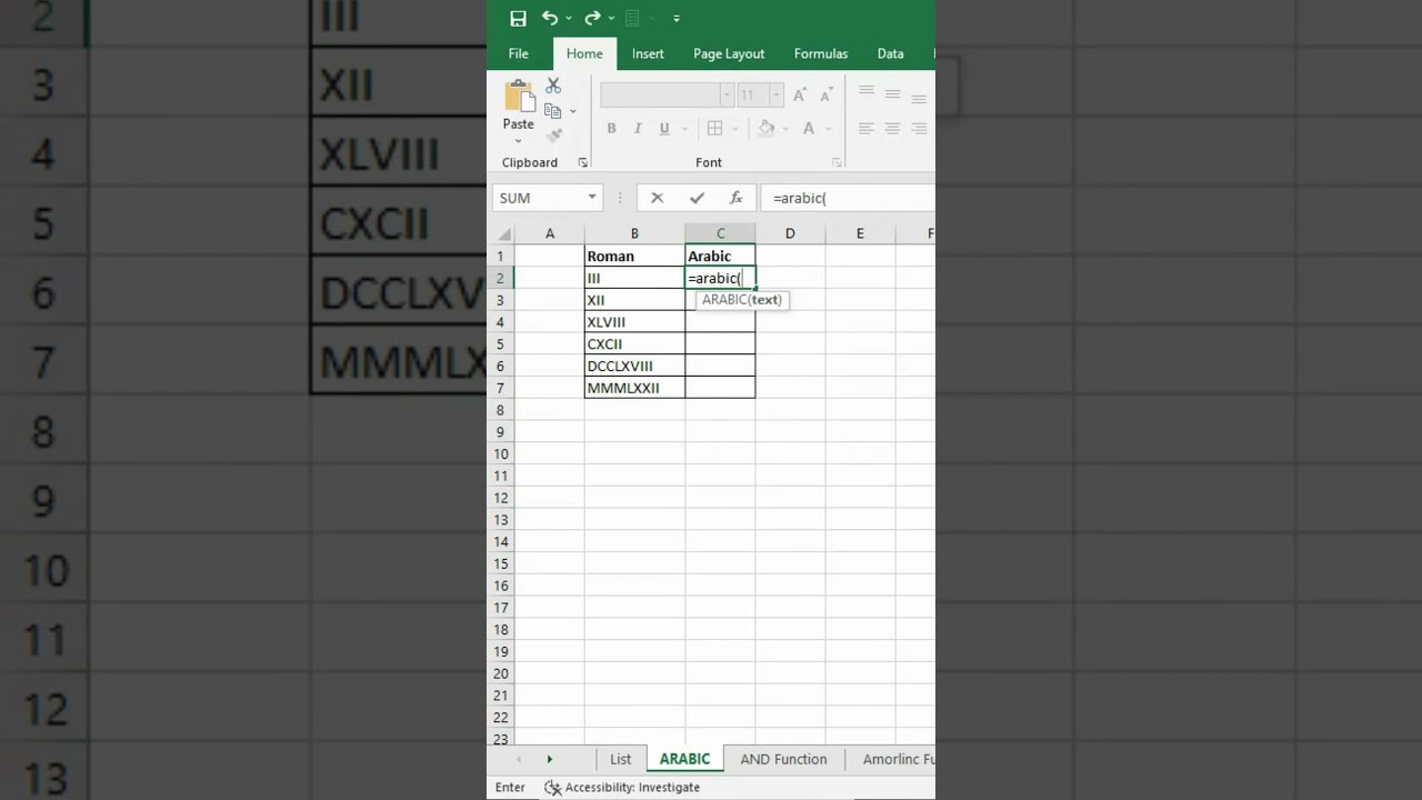 Convert Roman Numbers To Arabic Numbers In Excel YouTube Convert Roman Numbers To Arabic Numbers In Excel YouTube