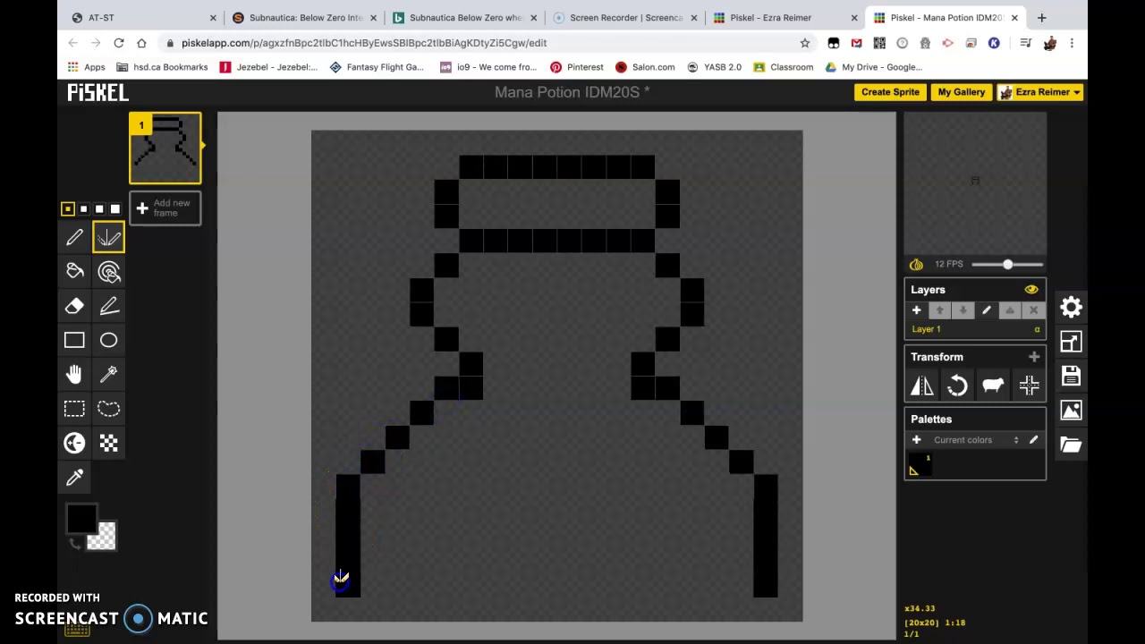 Piskel - Drawing with the Pen and Mirror Pen Tool - YouTube