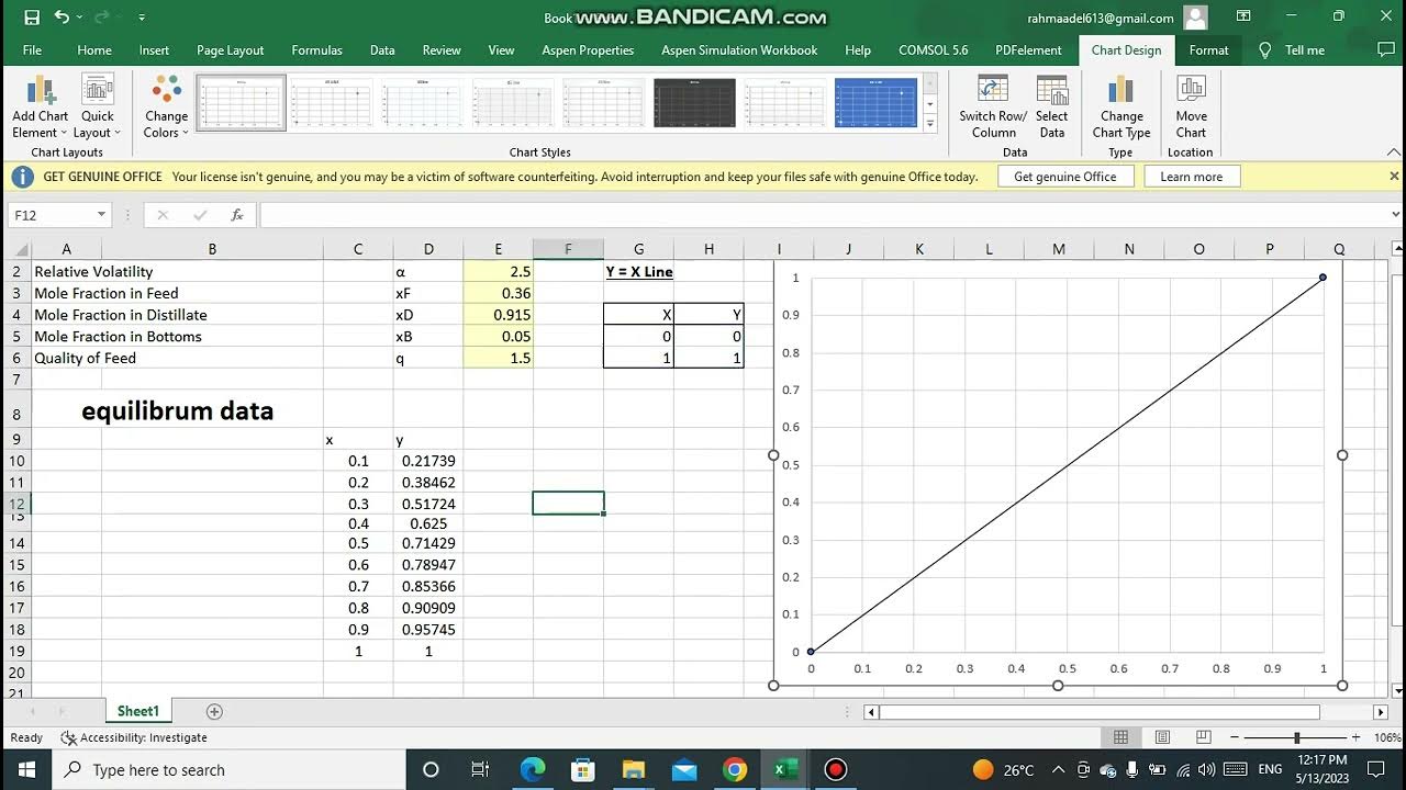 distillation tower design calculations (part1) -excel - YouTube